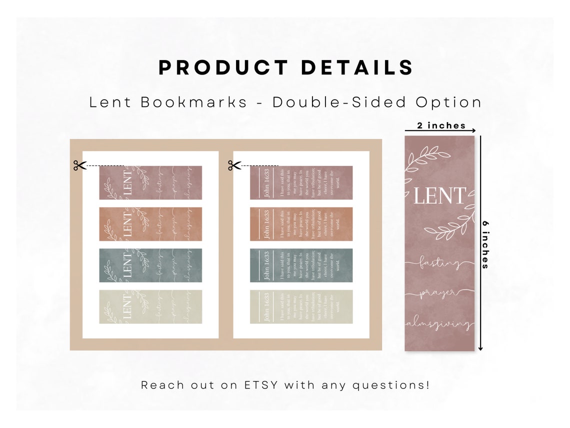 Lent Bookmarks Digital Download Lent Activity Bookmarks Lent Study ...