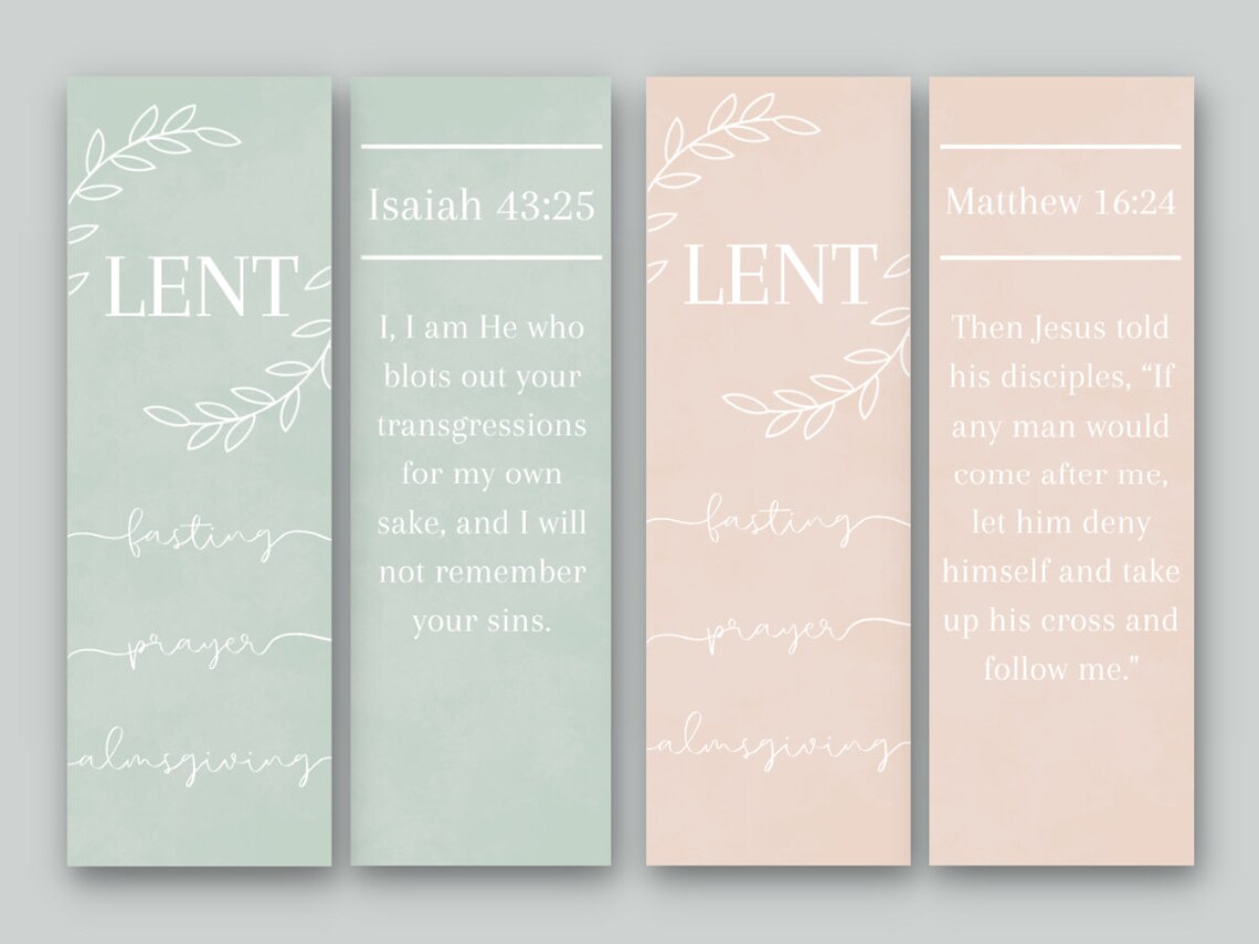 Lent Bookmarks Digital Download | Lent Activity Bookmarks | Lent Study ...