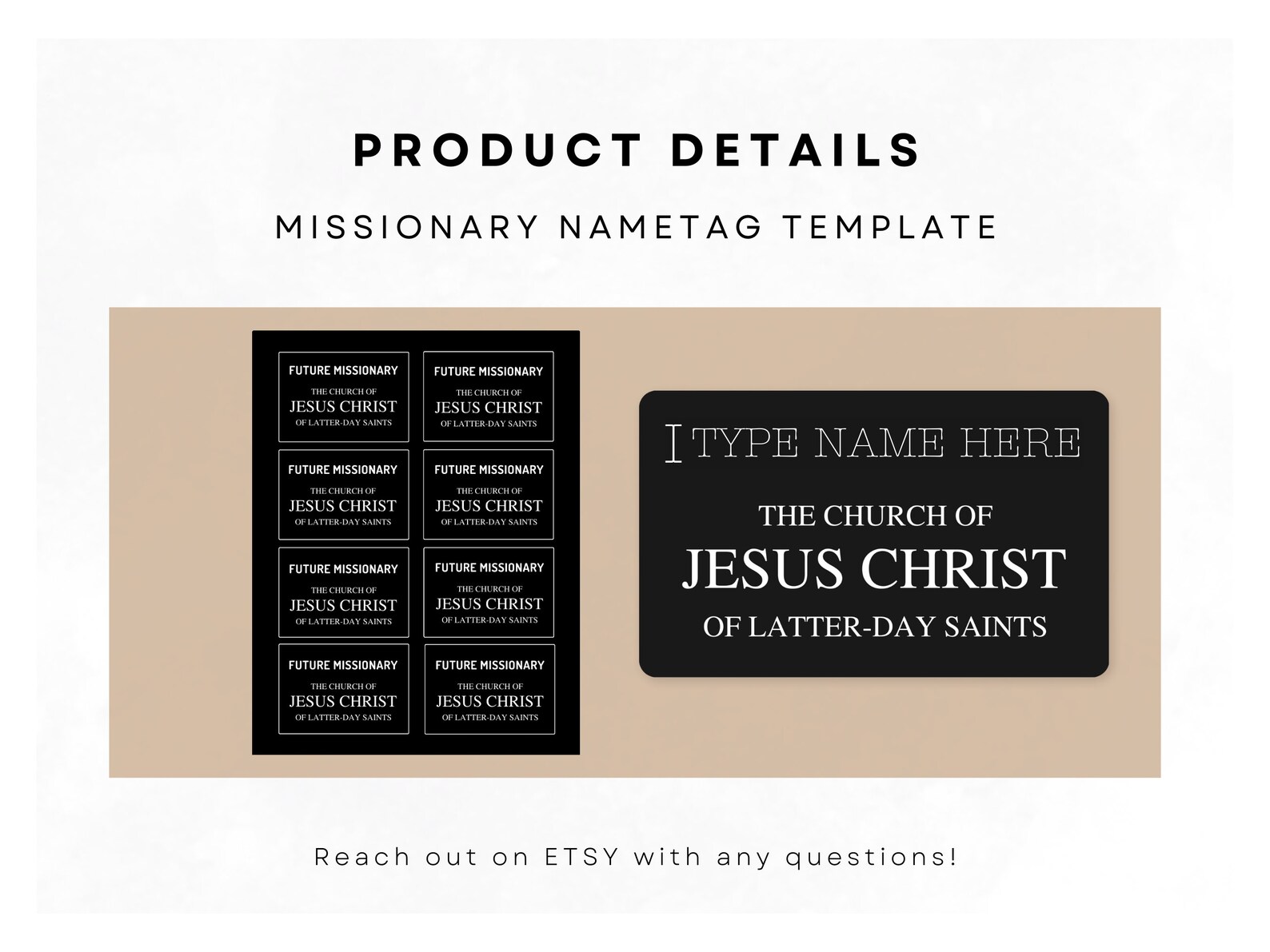 LDS Missionary Tag | Avery 25935 | Future Missionary | Missionary Name ...