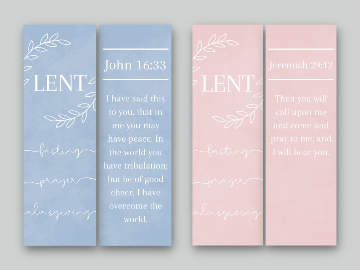 Lent Bookmarks Digital Download | Lent Activity Bookmarks | Lent Study ...