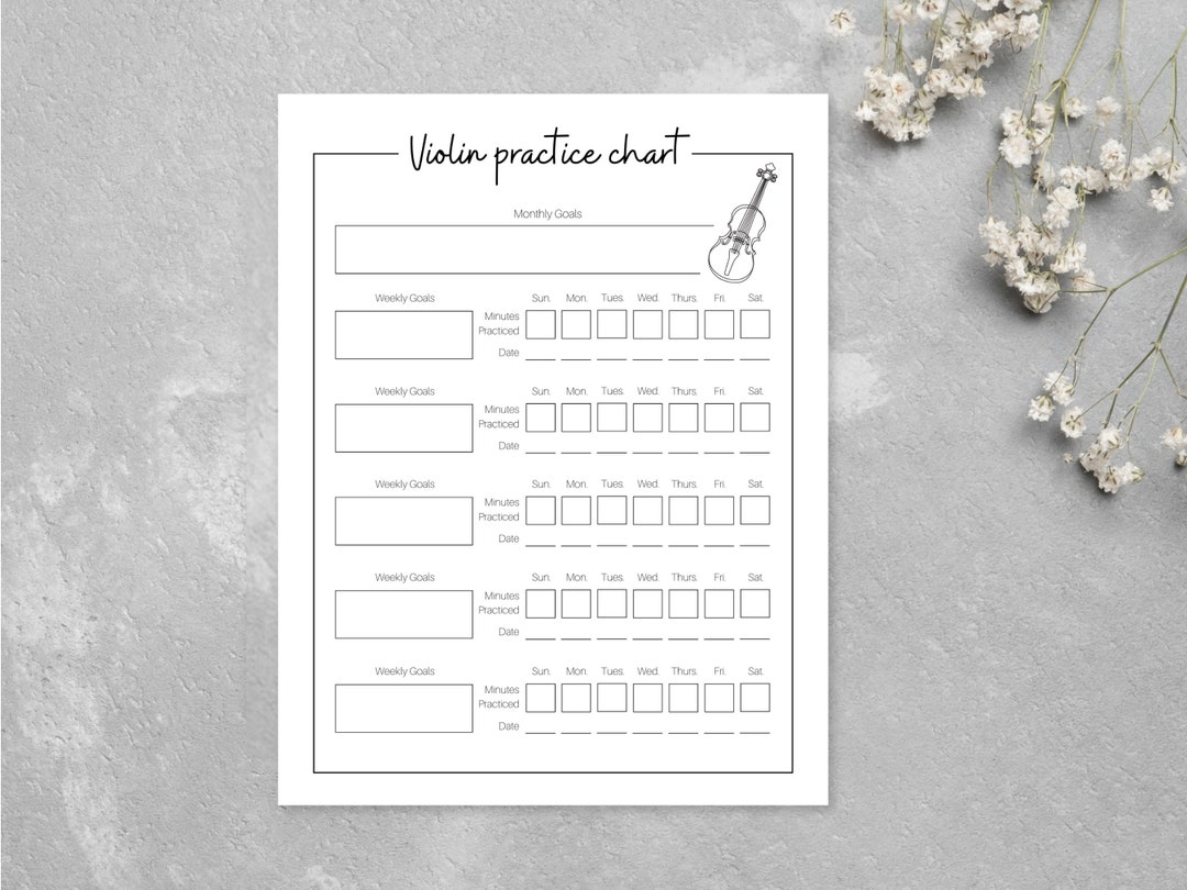 Violin Practice Chart Violin Practice for Kids Violin Teacher Violin ...