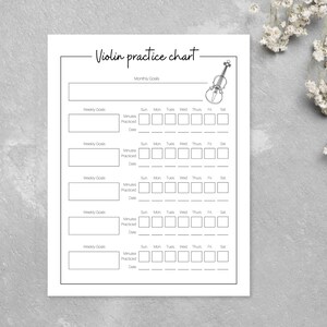 Violin Practice Chart Violin Practice for Kids Violin Teacher Violin ...