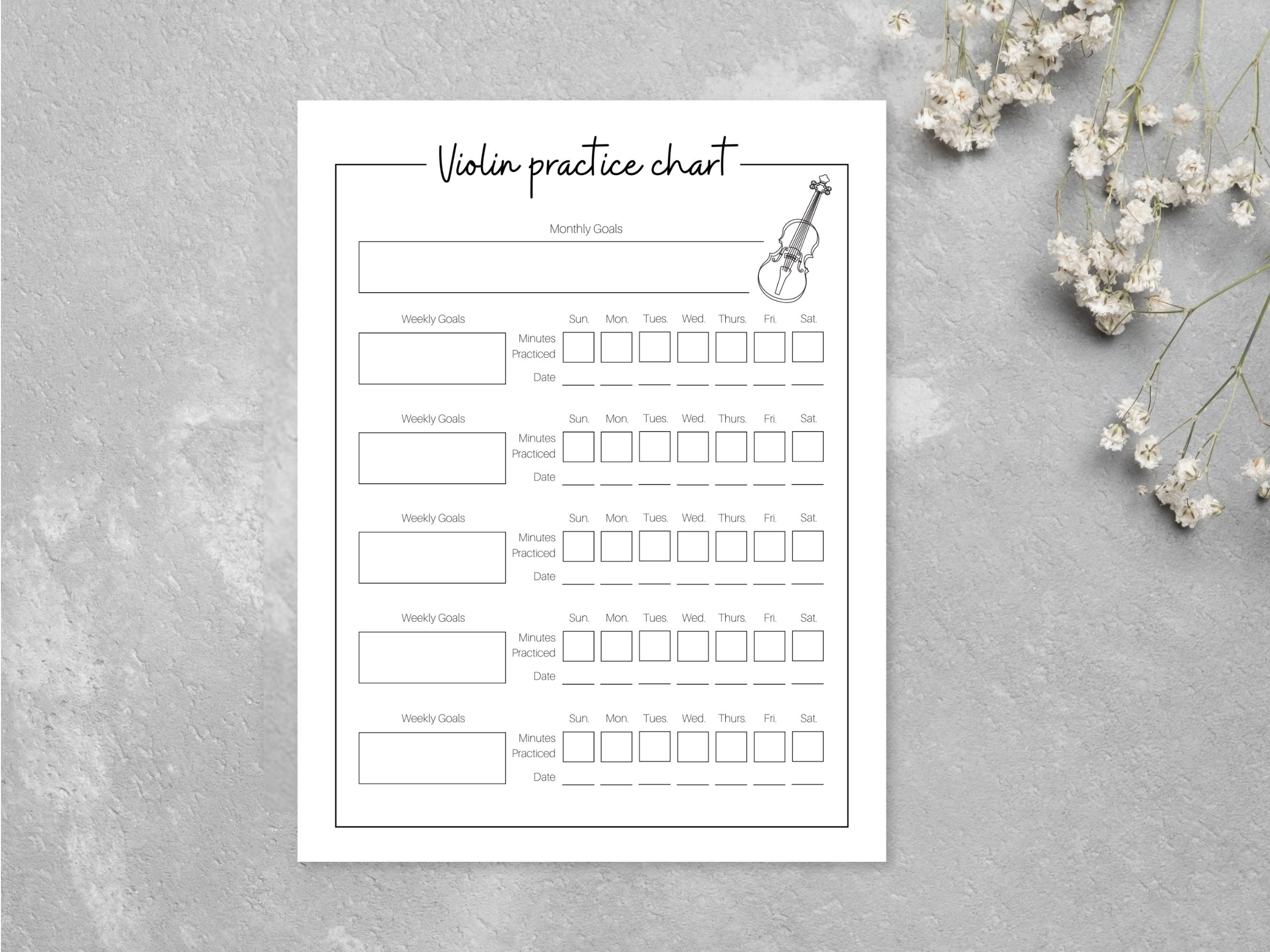 Violin Practice Chart Violin Practice for Kids Violin Teacher Violin ...