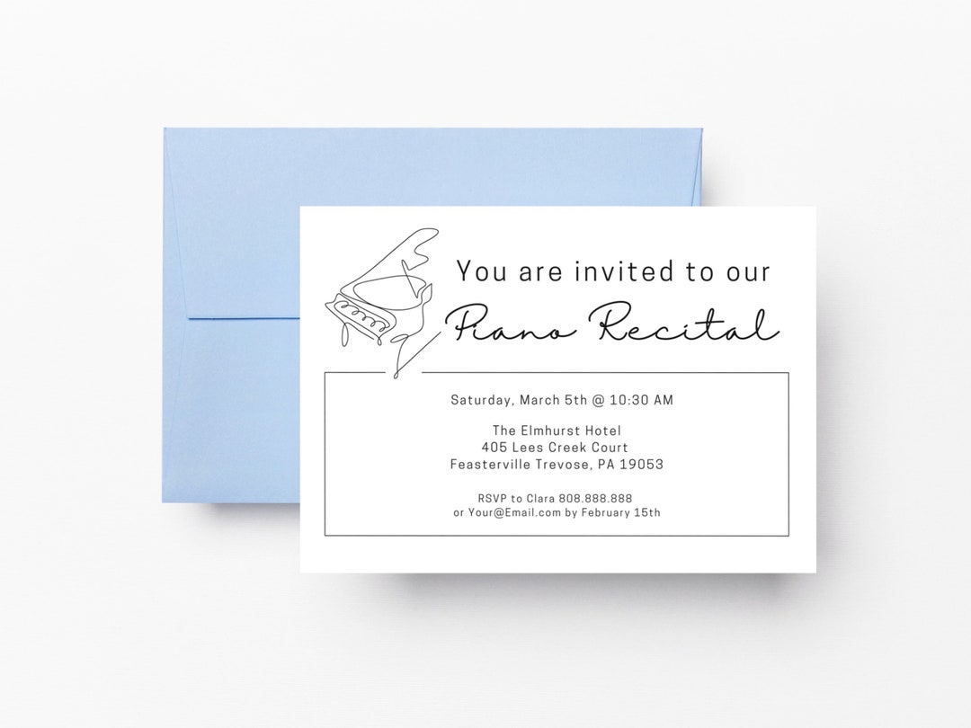Piano Recital Editable Template Download Music Recital - Etsy
