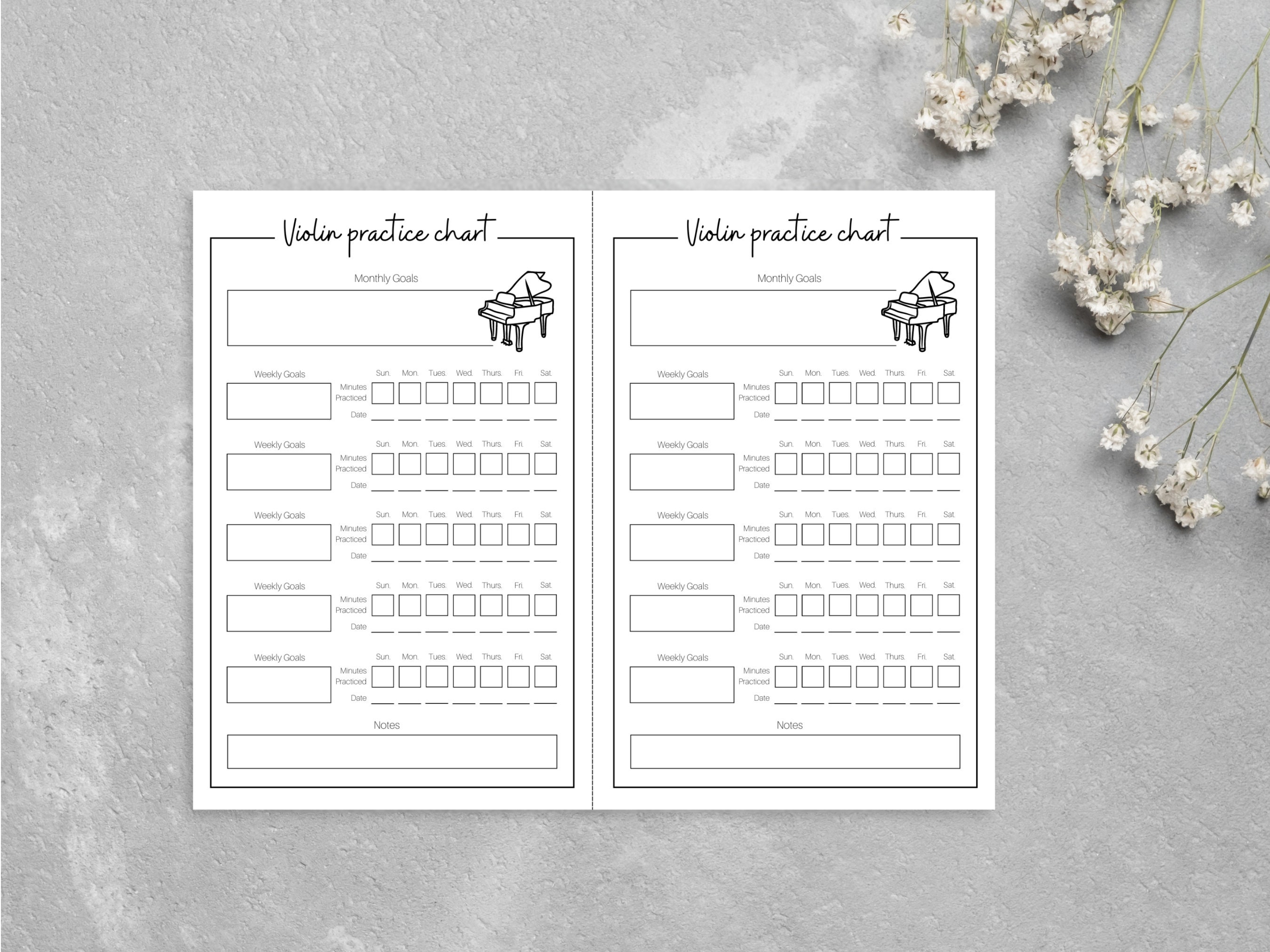 Piano Practice Chart Piano Practice for Kids Piano Teacher Piano ...