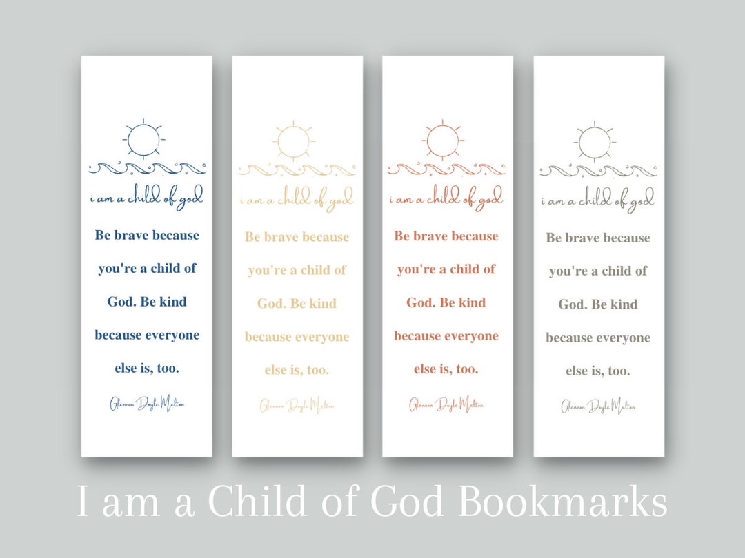 I Am a Child of God Bookmarks Digital File 4 Colors LDS - Etsy