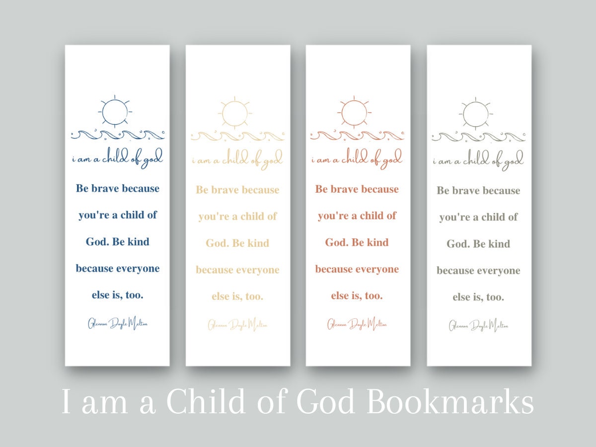 I Am a Child of God Bookmarks Digital File 4 Colors LDS - Etsy