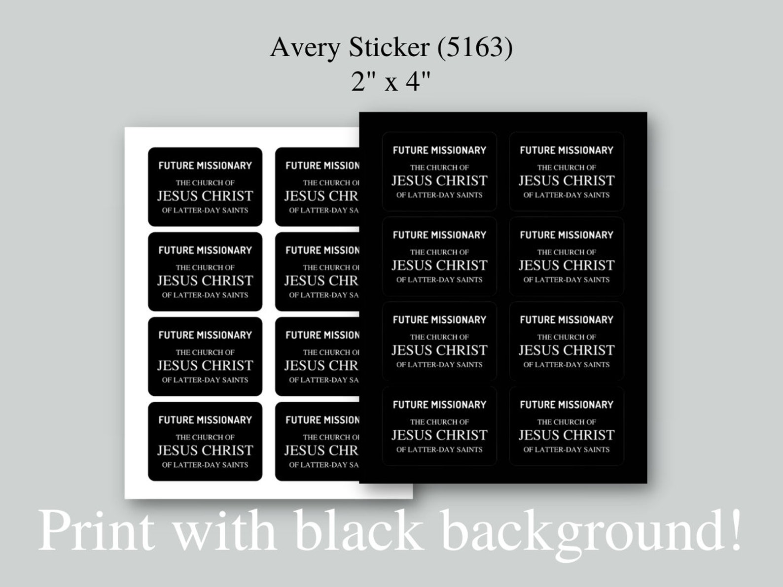 LDS Missionary Tag Editable Avery Sticker Missionary Name - Etsy