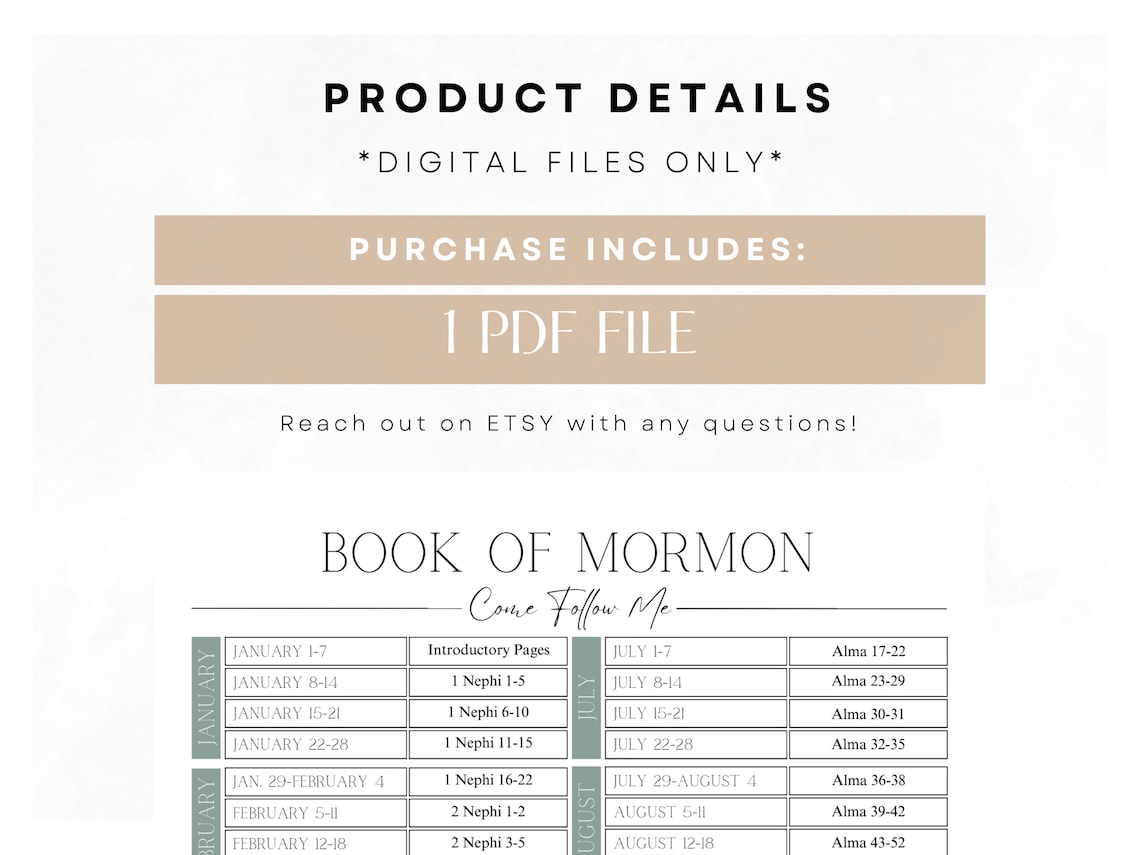 Come Follow Me Book of Mormon Reading Schedule Come Follow Me 2024 Come ...