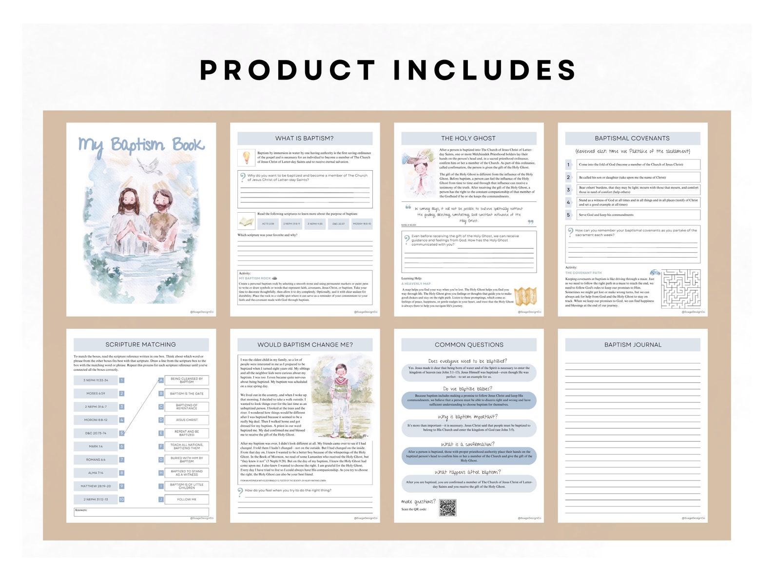 Baptism Preparation Book Digital Download LDS Baptism Baptism Preview ...