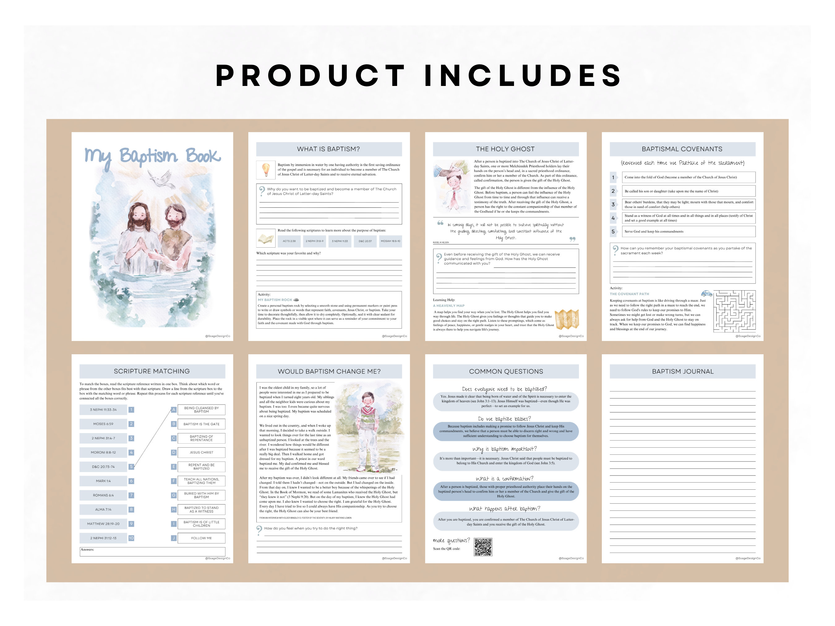 Baptism Preparation Book Digital Download LDS Baptism Baptism Preview ...