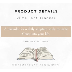 LENT Tracker 2024 | Lent Scripture Study | Daily Lent Study | Bible ...