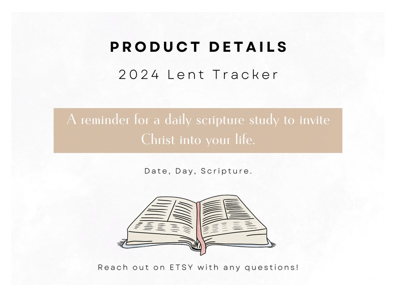 LENT Tracker 2024 | Lent Scripture Study | Daily Lent Study | Bible ...