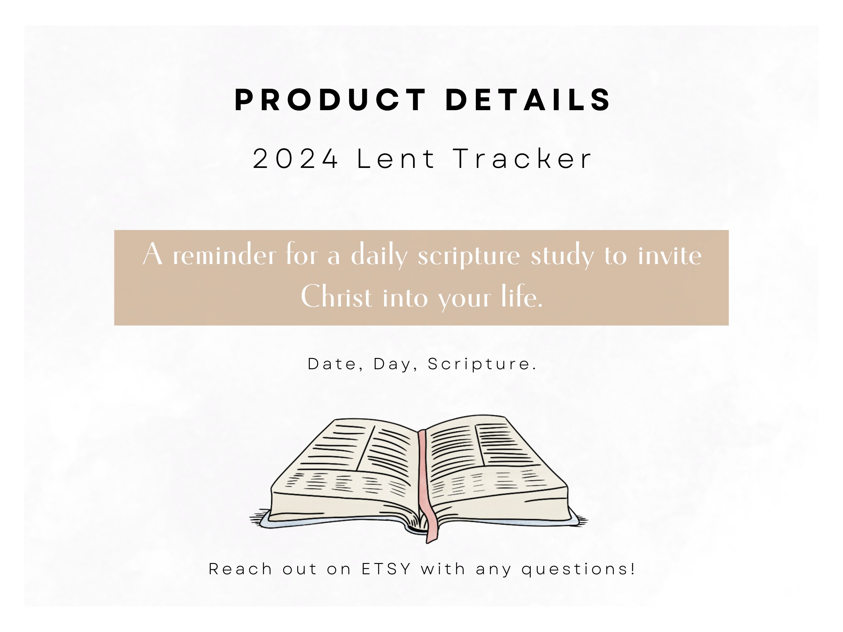 Lent Tracker 2024 | Lent Scripture Study | Daily Lent Study | Bible ...