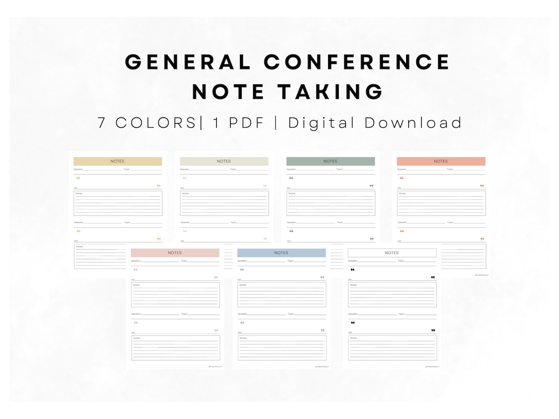 General Conference Note Taking | 7 Colors | General Conference Notes ...