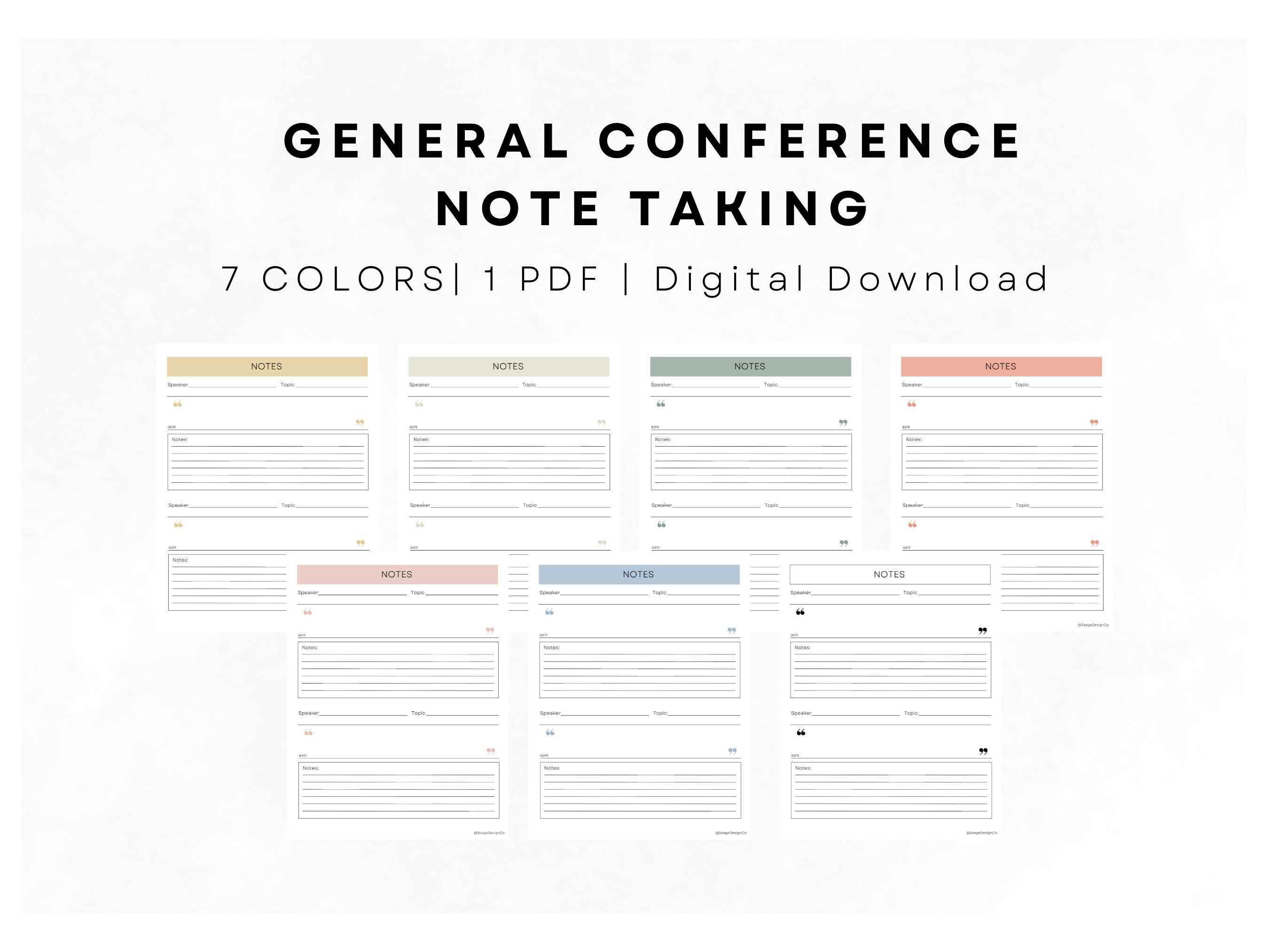 General Conference Note Taking | 7 Colors | General Conference Notes ...