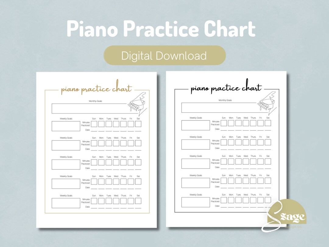 Piano Practice Chart Piano Practice for Kids Piano Teacher Piano ...