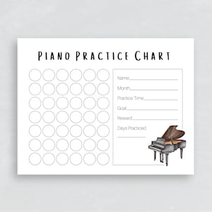 Piano Practice Chart | Piano Practice for Kids | Piano Teacher | Piano ...
