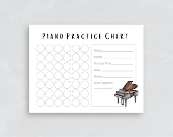 PIANO PRACTICE CHART | Music Practice Chart | Practice Planner | Piano ...