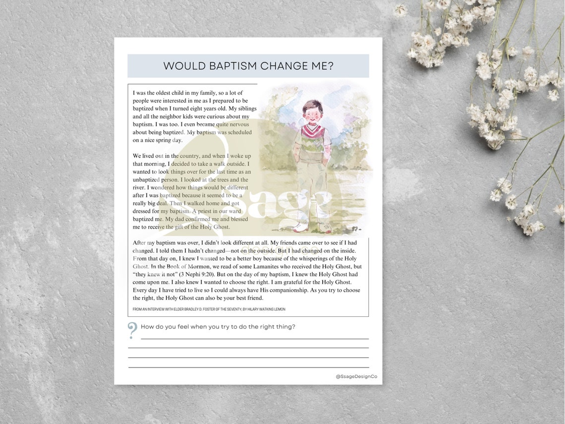 Baptism Preparation Book Digital Download LDS Baptism Baptism Preview ...