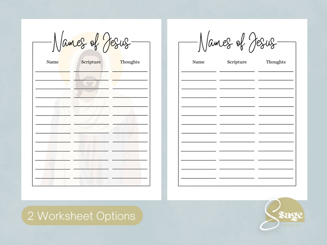 Names of Christ Worksheet | Names of Christ Bible Lesson | Names of ...
