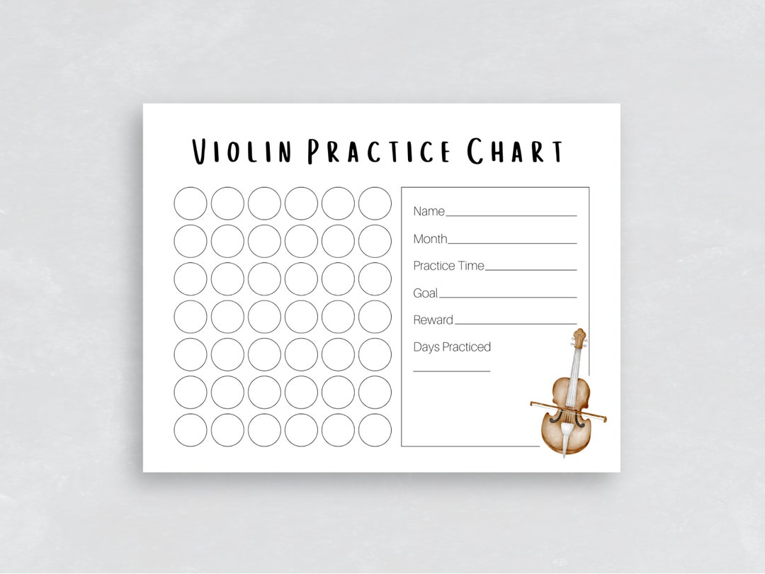 Violin Practice Chart | Violin Practice for Kids | Violin Teacher ...