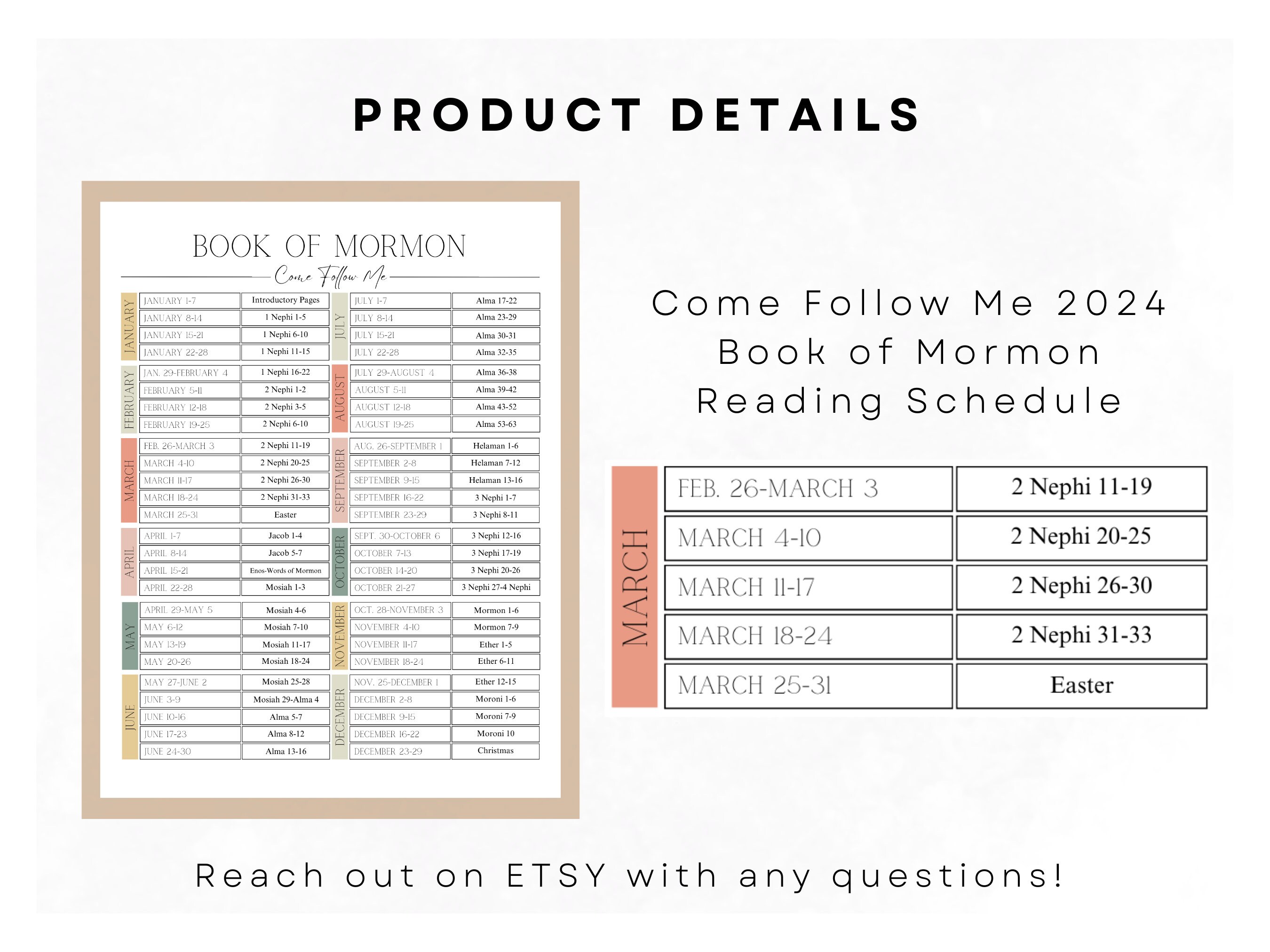 Come Follow Me Book of Mormon Reading Schedule | Come Follow Me 2024 | Come Follow Me | LDS Bofm ...