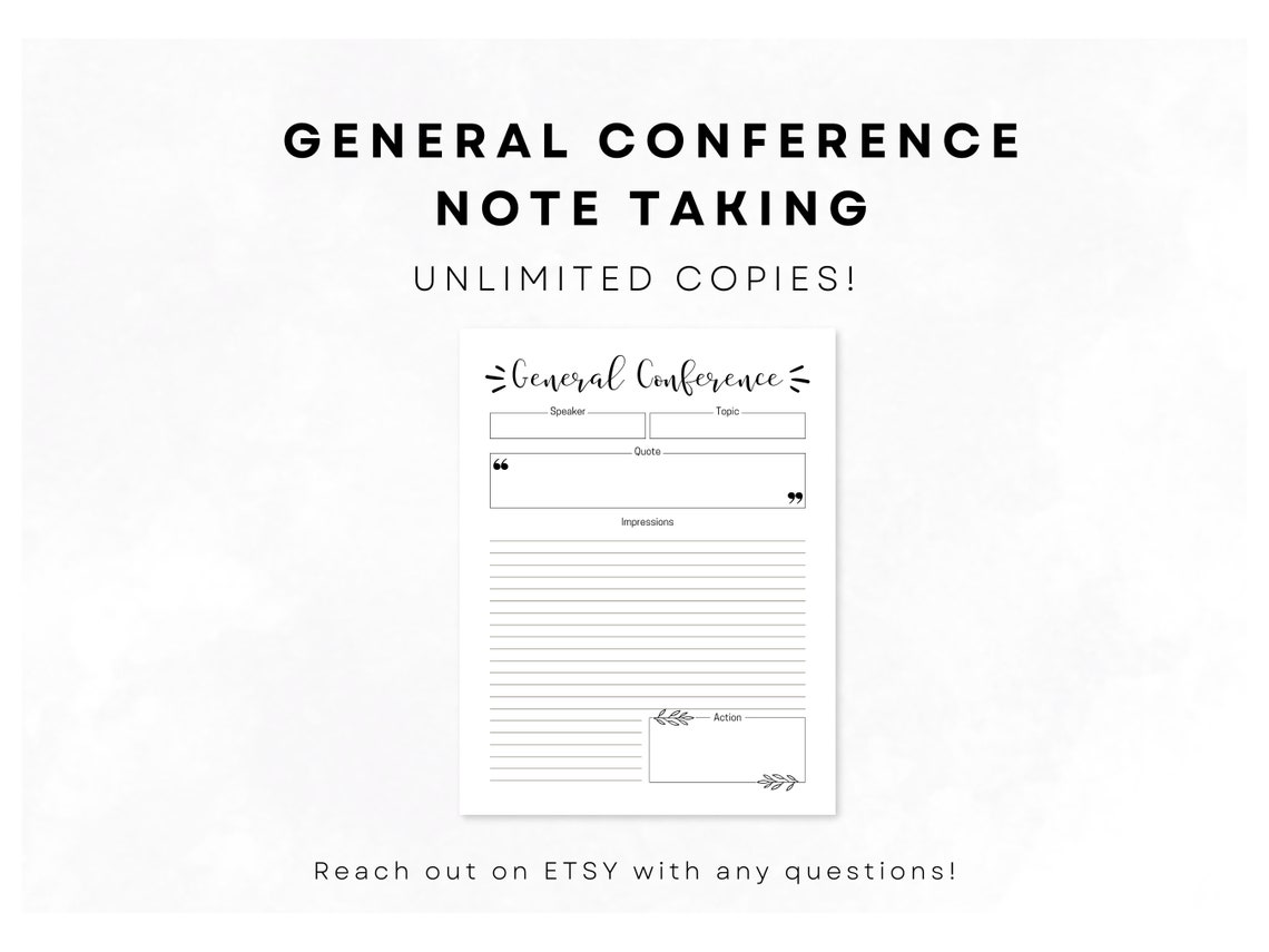 General Conference Note Taking | Instant Download | LDS General ...