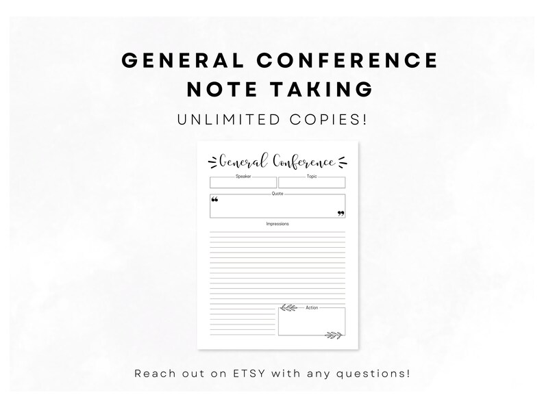General Conference Note Taking | Instant Download | LDS General ...
