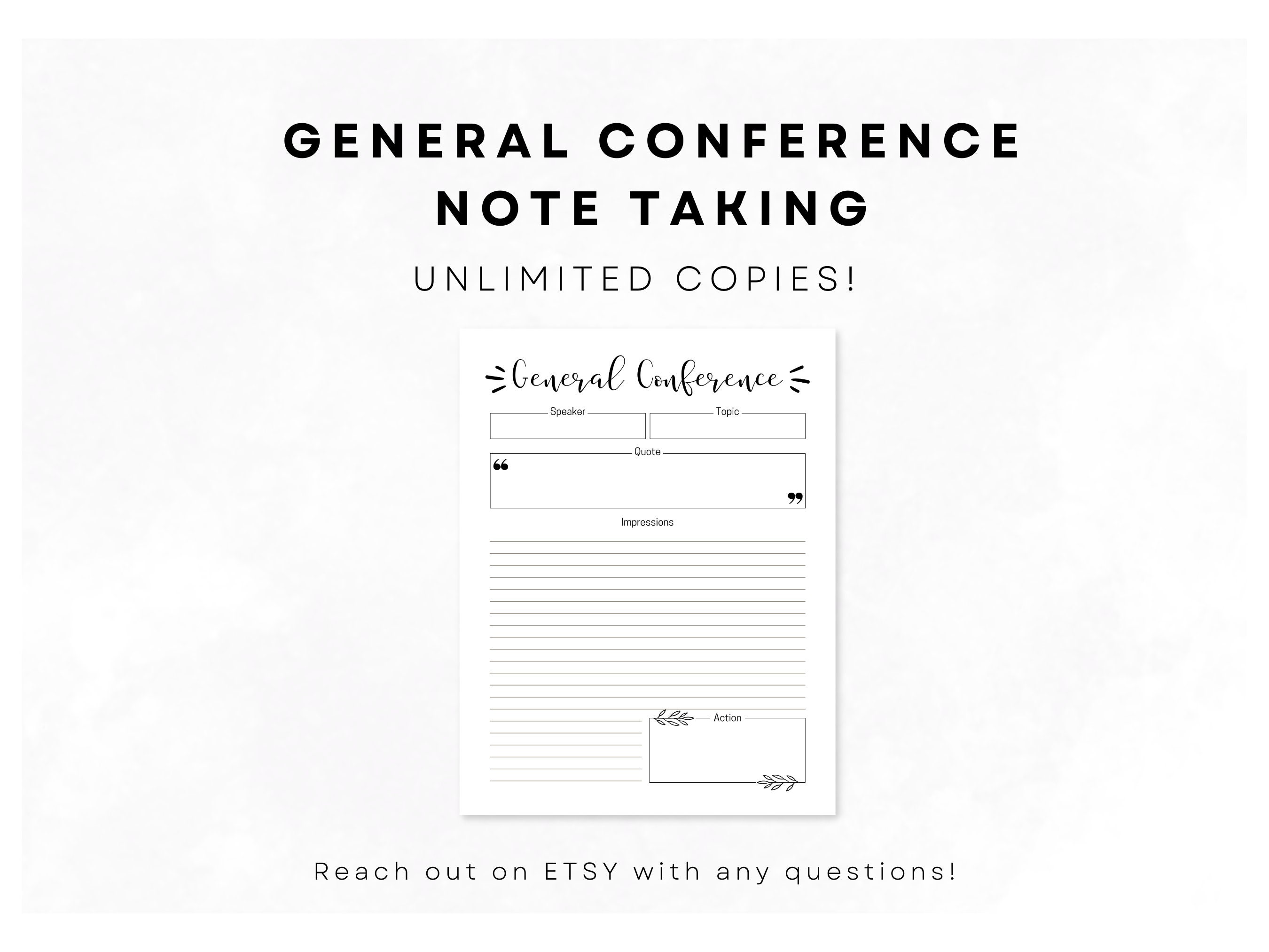 General Conference Note Taking | Instant Download | LDS General ...