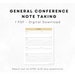 General Conference Note Taking PDF | Digital Download | General ...