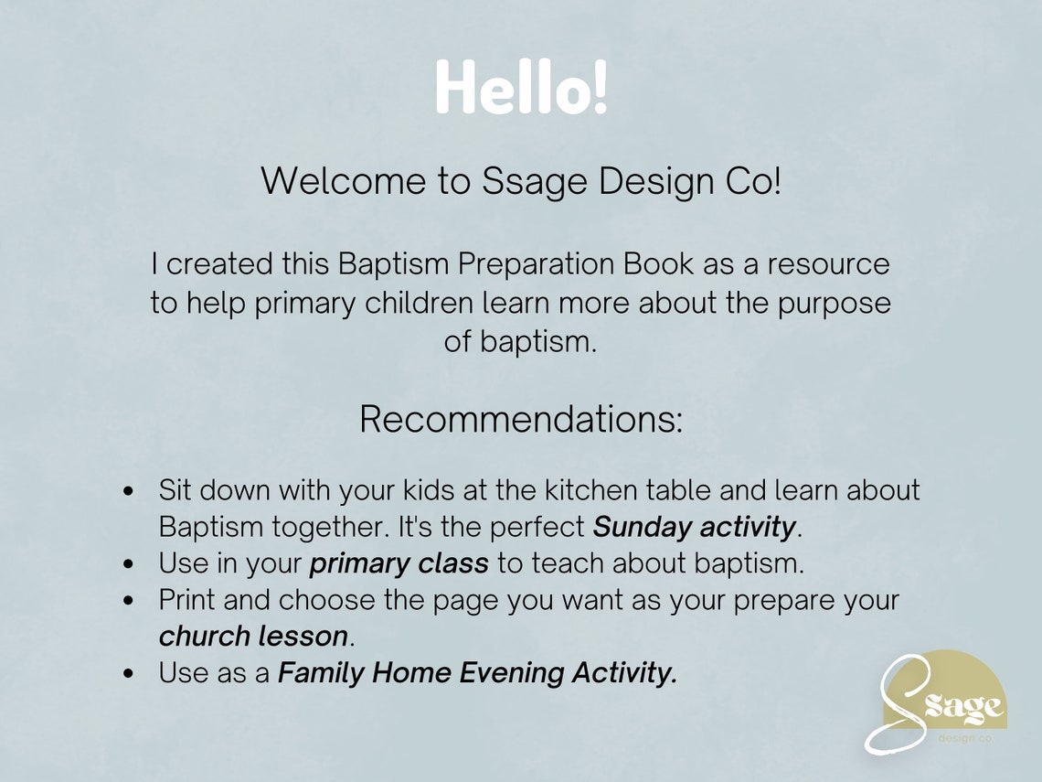 Baptism Preparation Book Digital Download LDS Baptism - Etsy