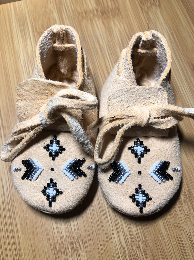 Children's Traditional Beaded Moccasins -buckskin - Etsy