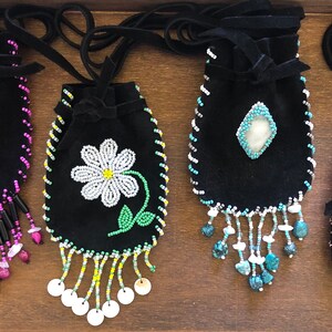 Daisy Beaded Leather Pouch - Etsy