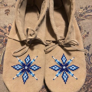 Handmade Traditional *ancient Burst* Beaded Moccasins - Buckskin - Etsy