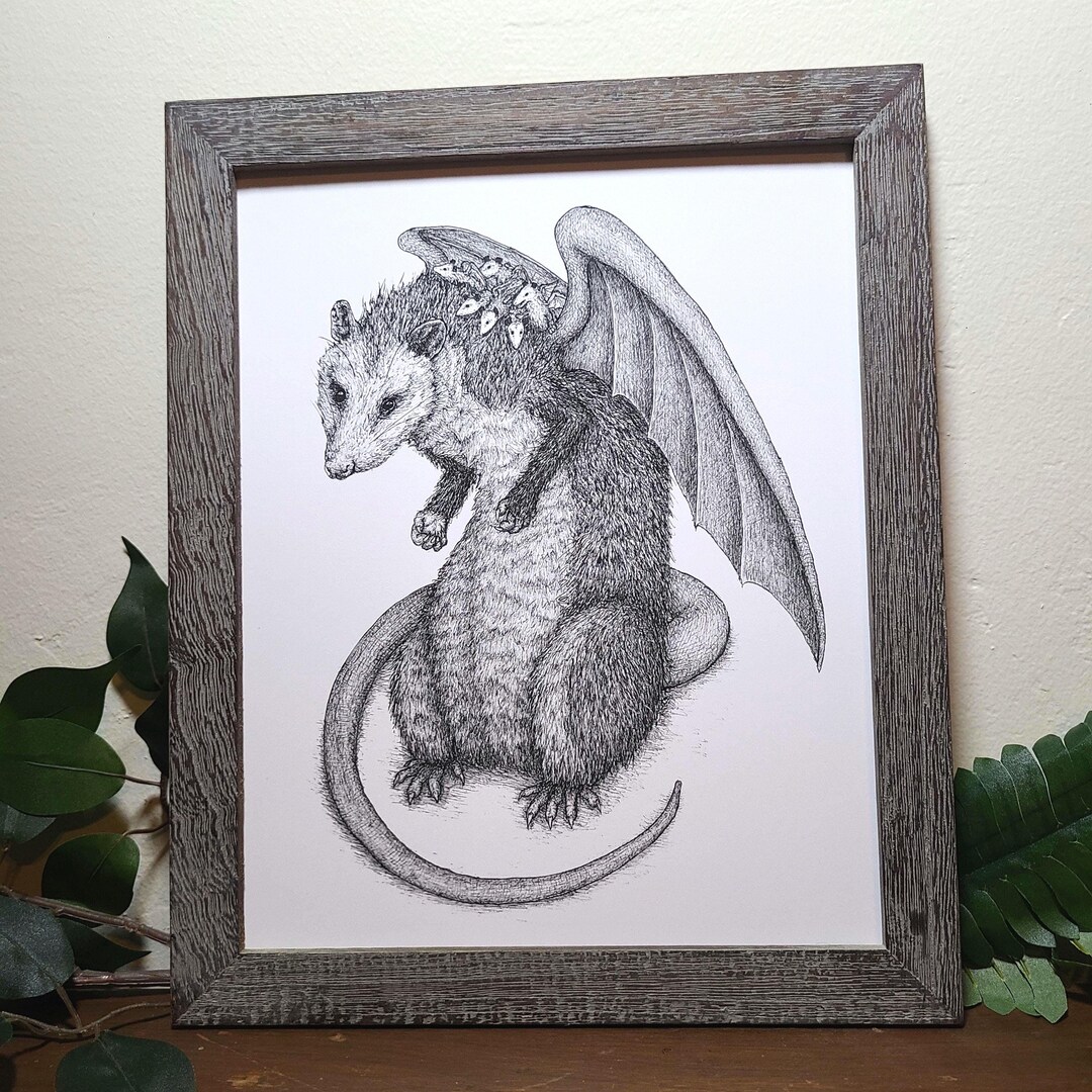 Opossum Dragon Print - Etsy
