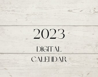 2023 Digital Calendar Instant Download Pdf - Etsy