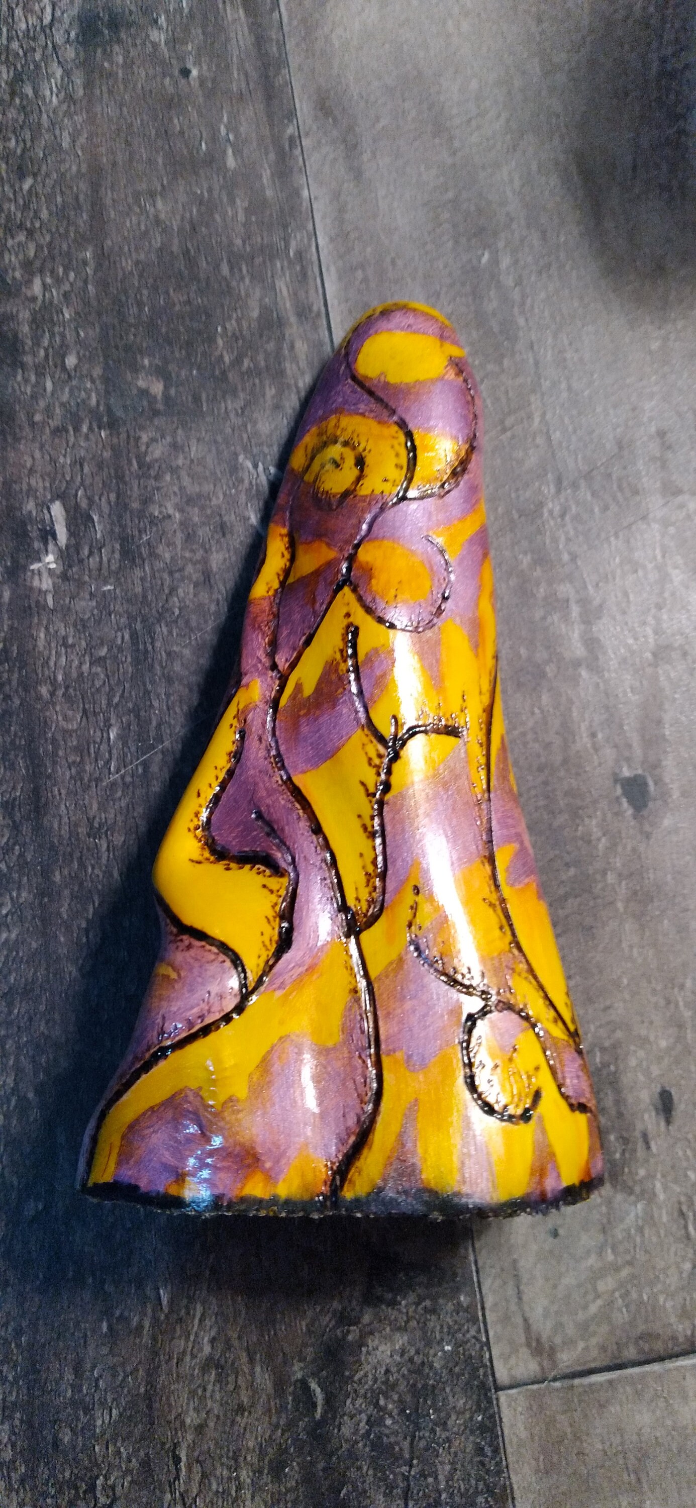 Unique Cypress Knee With Painted LSU Color and Wood Burned Designs ...