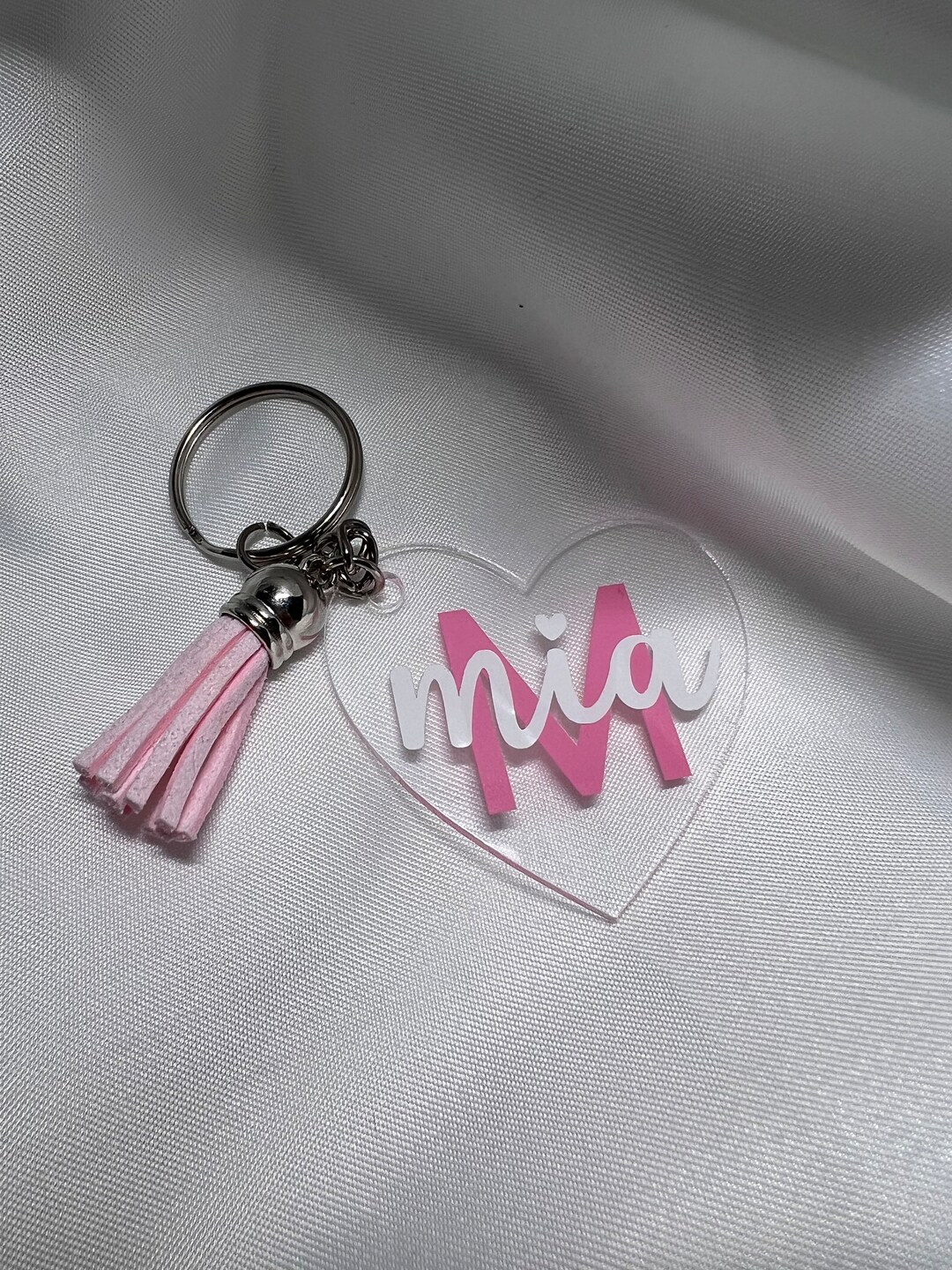 Key Ring with Pendant Customizable With Name and Initial - Etsy