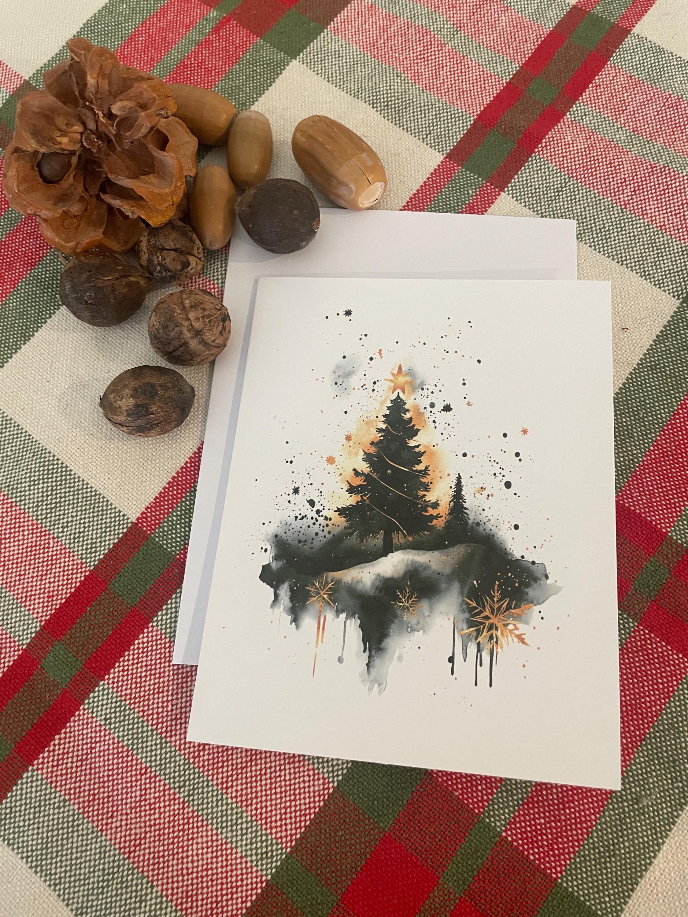 New! Festive Christmas Design. Set of 12- 4x6 Cards With a Blank Inside ...