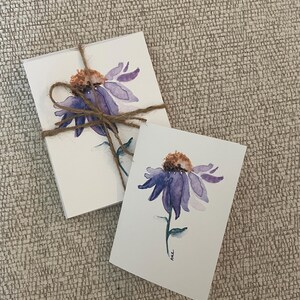 A Purple Daisy Water Color Card Set and Notebook - Etsy