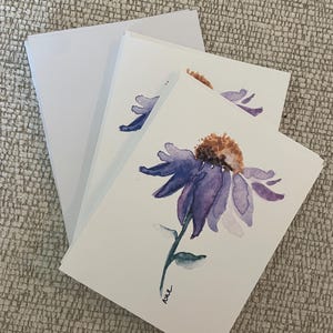 A Purple Daisy Water Color Card Set and Notebook - Etsy
