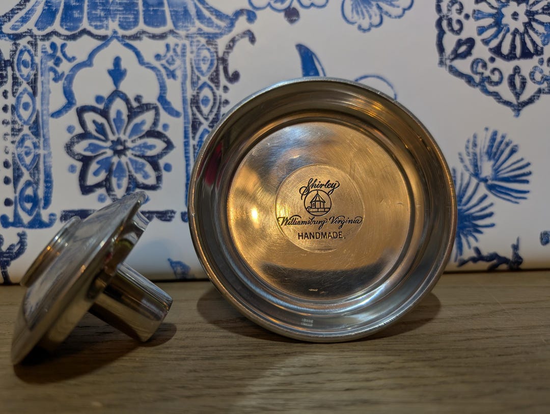 Shirley Pewter Colonial Williamsburg Virginia Stamp Dispenser Inkwell ...