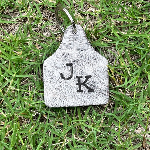 Cow Tag Keychain - Etsy