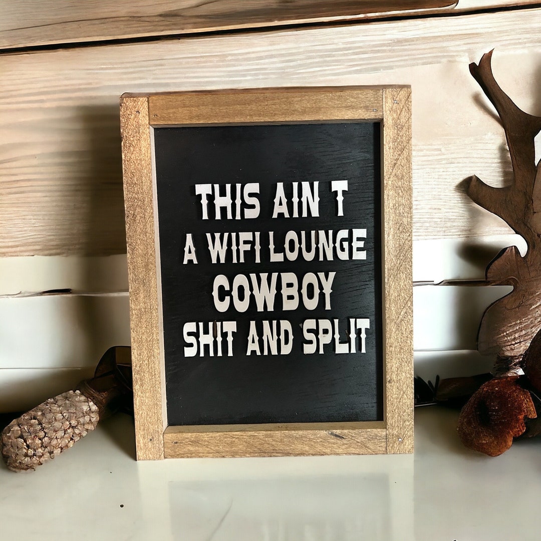 Shit and Split Sign, Bathroom Humor, Funny Restroom Decor, Farmhouse ...