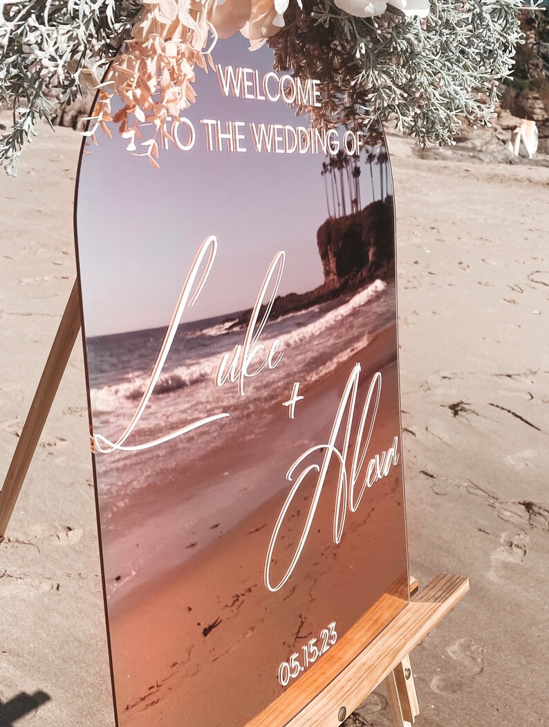 Mirror Acrylic Wedding Sign Mirror Wedding Welcome Sign - Etsy
