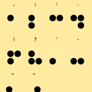 Braille (UEB) Basic Pack - Black on Yellow - Etsy