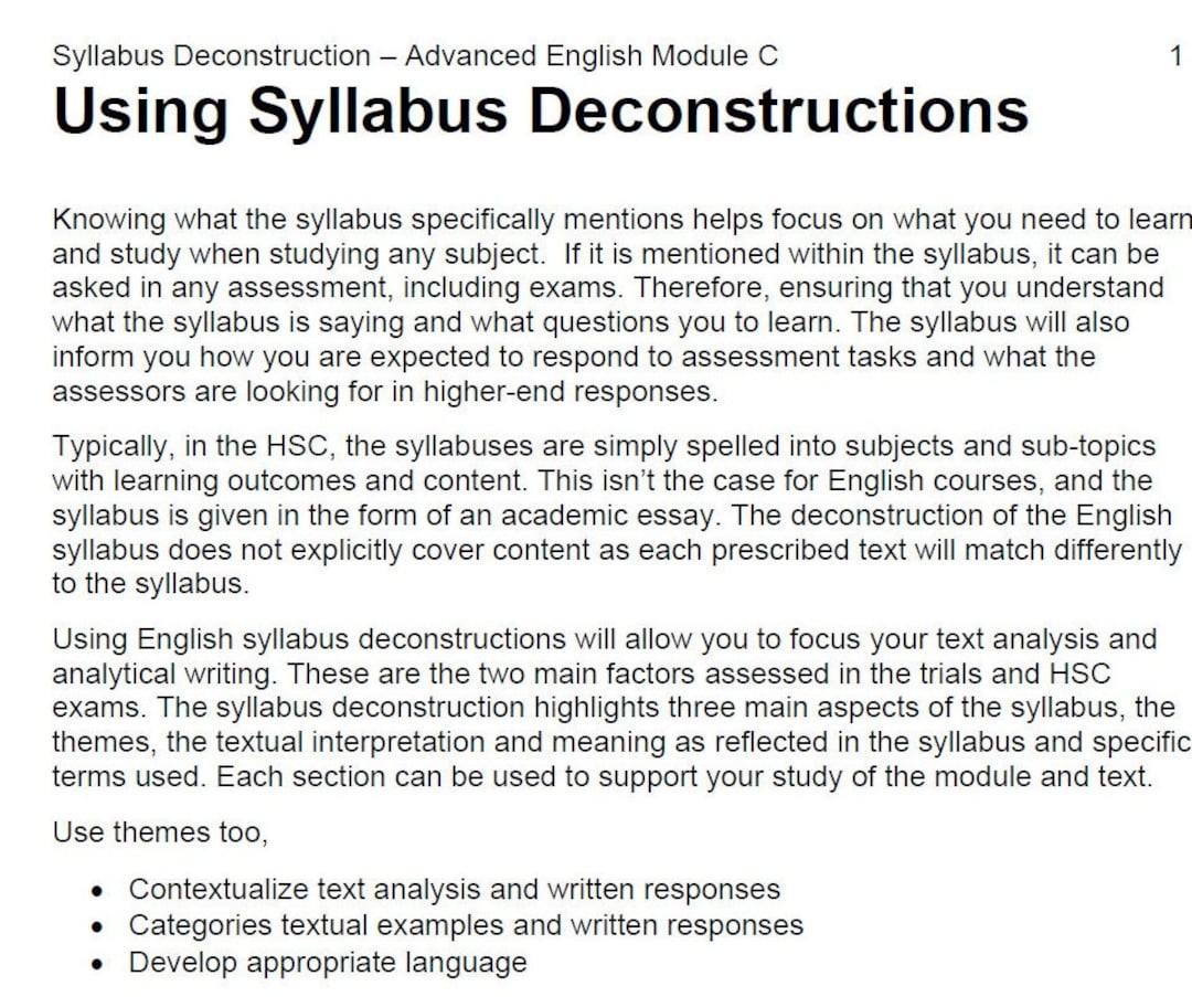 HSC Advanced English Module C: the Craft of Writing - Etsy