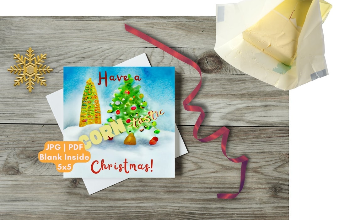 Corntastic Christmas Card, Funny Printable Corn Kid Meme Card, Original ...