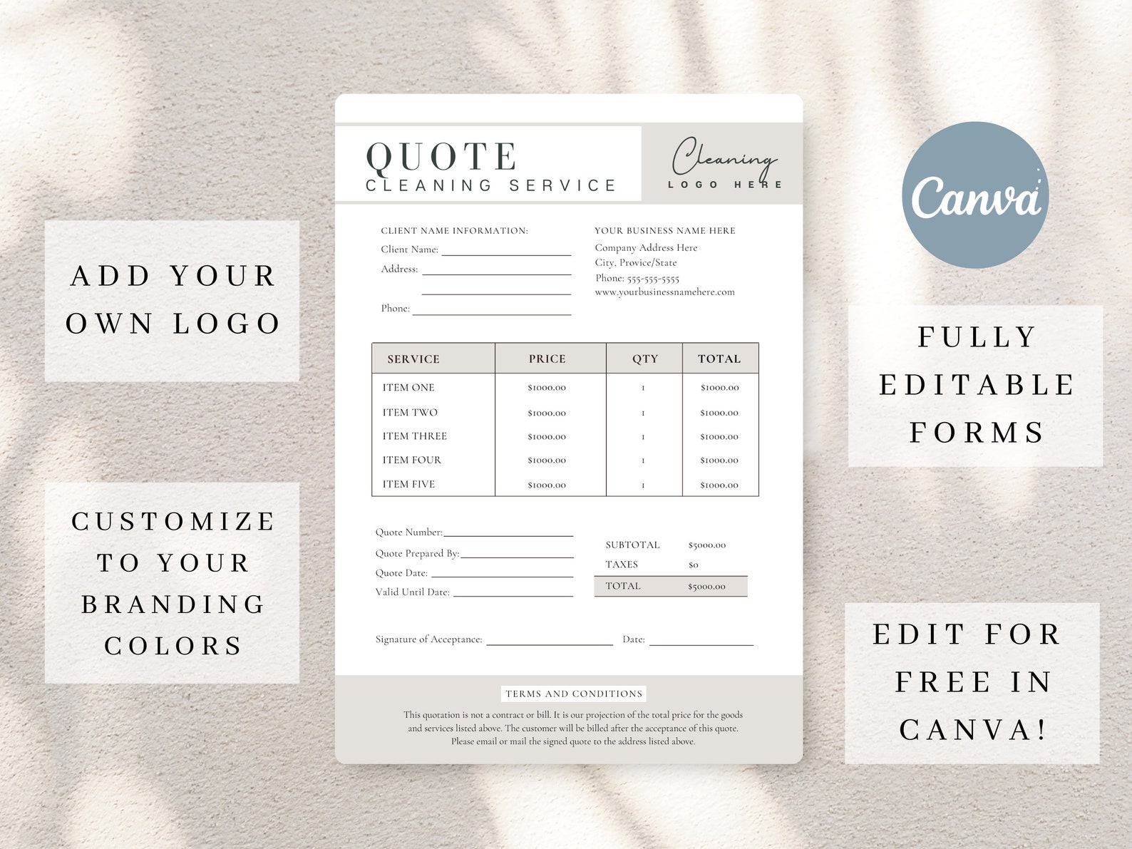 Professional Cleaning Service Quote, Commercial Cleaning Business ...